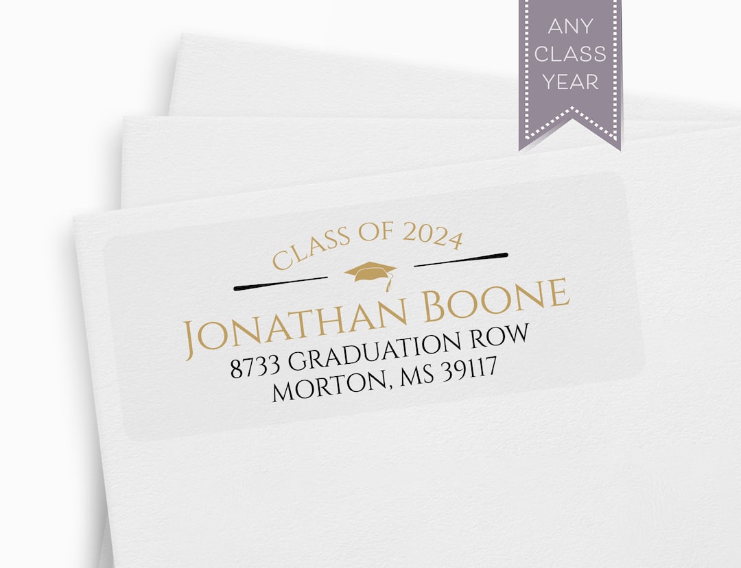 Graduation Address Label, Graduate Announcement Return Address Label ...