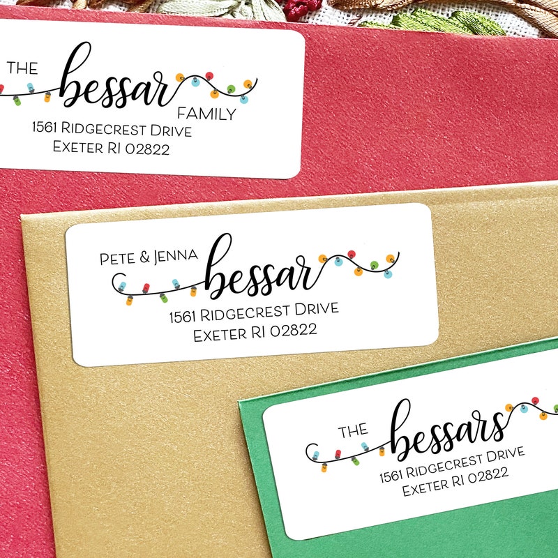 Personalized Colorful Address Labels - Etsy