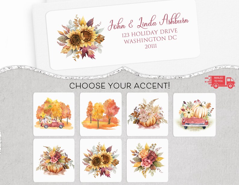 Fall Address Label Autumn Address Label Leaves Changing - Etsy