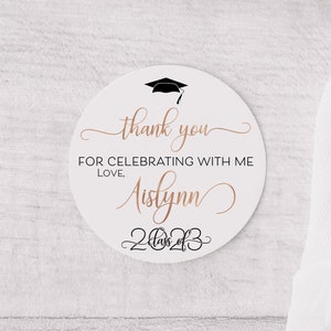 Graduation Thank You Sticker Graduation Party Favor Sticker - Etsy