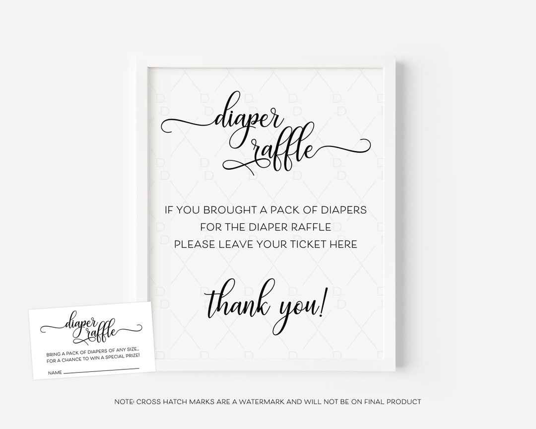 Diaper Raffle Pack, Baby Shower Game to Bring a Pack of Diapers, Modern ...