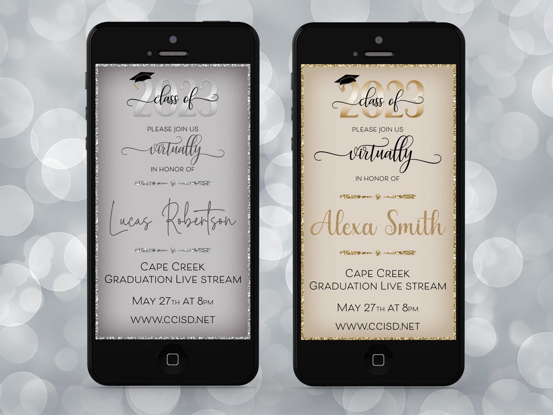 Graduation Virtual Invitation, Graduation Live Stream Invite, Class of ...