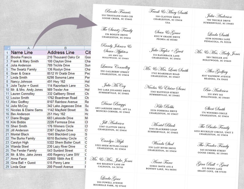 Guest Address and Return Address Label Bundle, Address Sticker Set ...