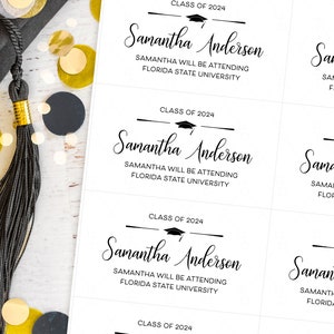 Graduation Insert Card With Graduate's Name, College Info and College ...