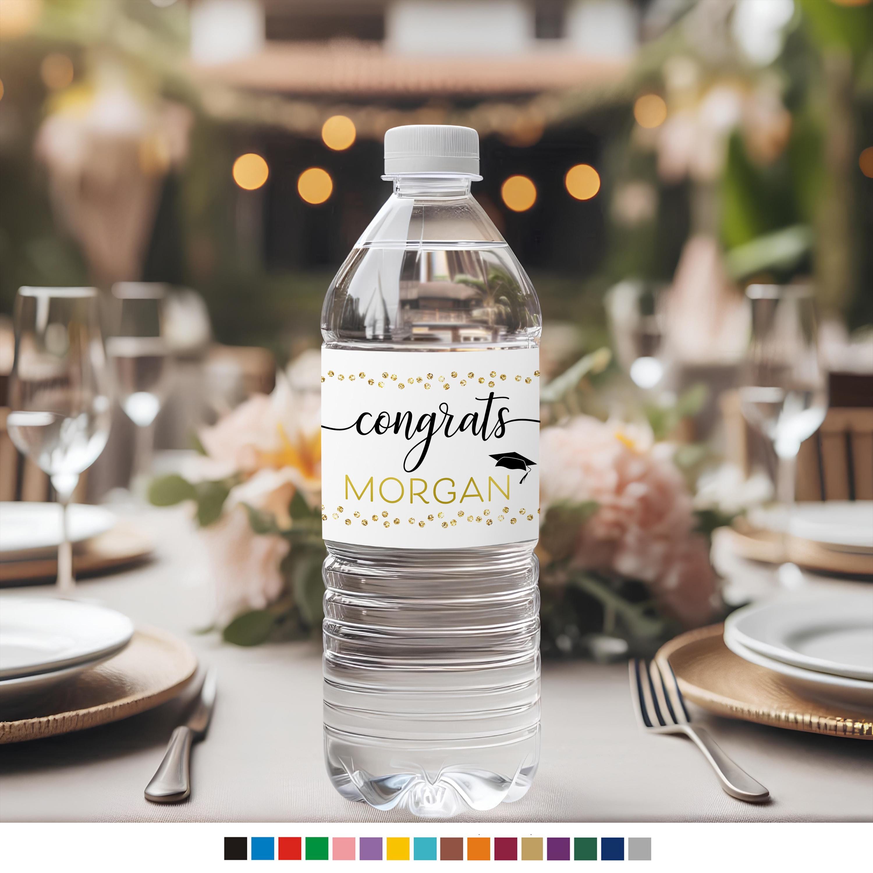 Graduation Water Bottle Label, Personalized Congrats Graduate Class of ...