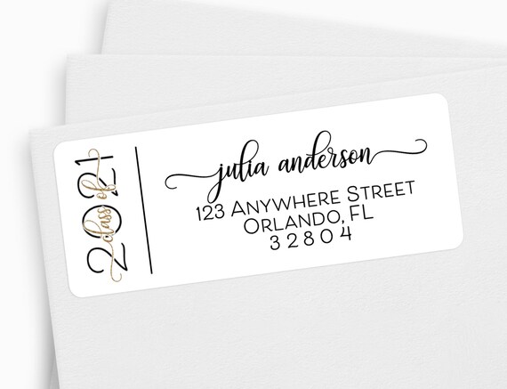 Graduation Announcement Address Label Graduation Invitation | Etsy