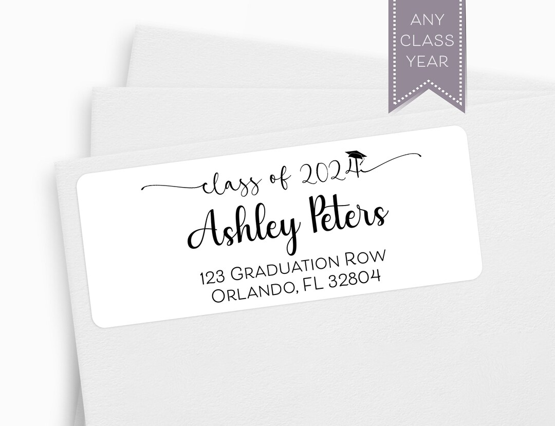 Graduation Announcement Address Label, Class of 2024 Graduation Address ...