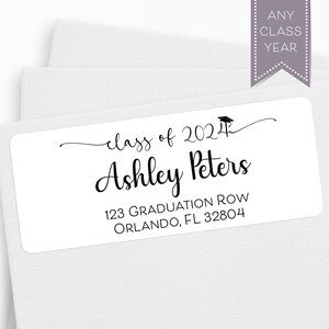 Graduation Announcement Address Label, Class of 2024 Graduation Address ...