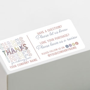 Custom Business Thank You Sticker, Thanks for Your Purchase Sticker ...