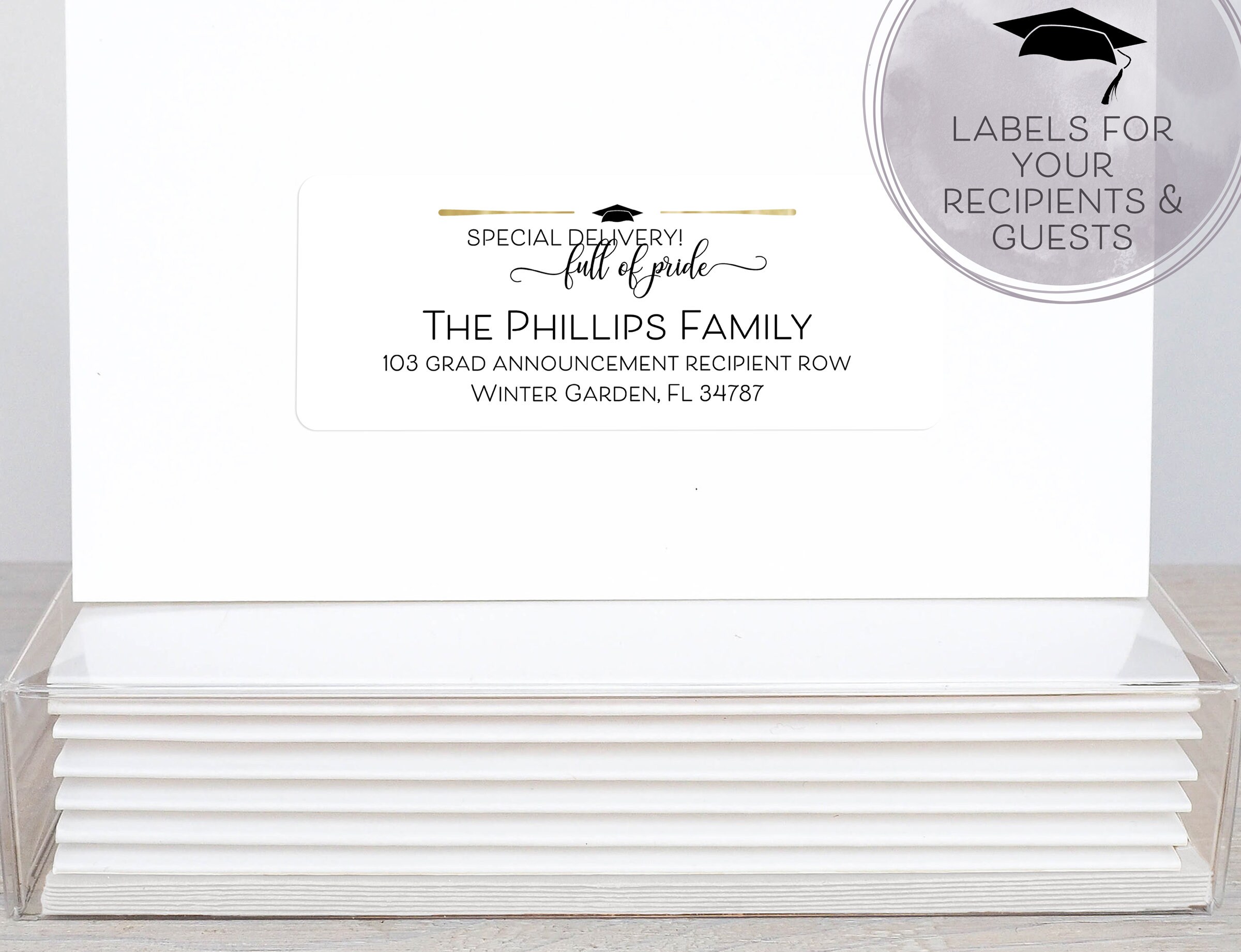 Graduation Address Label, Graduate Announcement Return Address Label ...