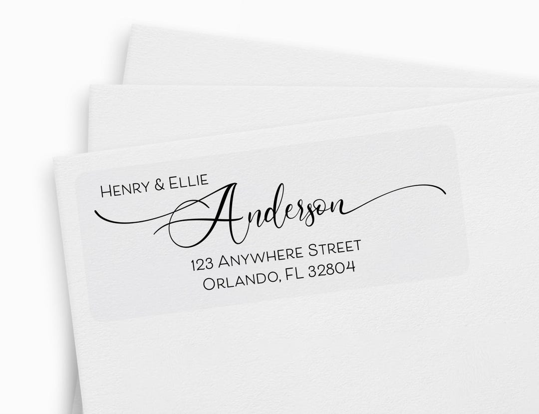 Return Address Label, Elegant Script Address Label, Clear Address ...