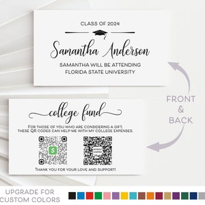Graduation Insert Card With Graduate's Name, College Info and College ...