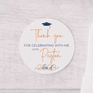 Graduation Thank You Sticker Graduation Party Favor Sticker - Etsy