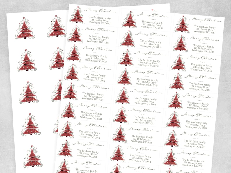 Christmas Address Label Holiday Address Label Return Address - Etsy