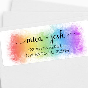Rainbow Address Labels, Colorful Mailing Label, Pride Return Address ...