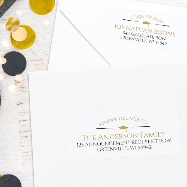 Graduation Mail Labels - Etsy