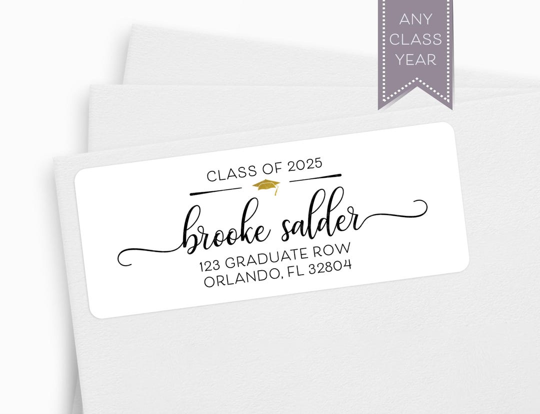 Class of 2025 Address Label, Graduation Announcement, Commencement ...