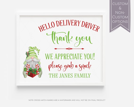 Christmas Delivery Driver Thank You Sign Holiday Package - Etsy