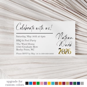 Graduation Party Insert Card, Grad Party Enclosure Card, Class of 2026 ...