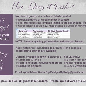 Guest Address Labels, Recipient Address Labels, Invitation, Party ...