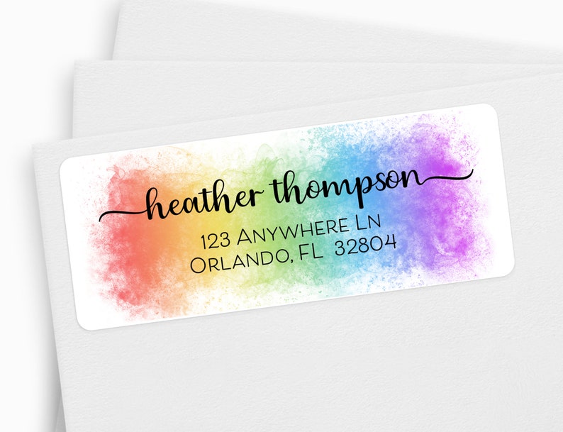 Rainbow Address Labels Colorful Mailing Label Pride Return - Etsy