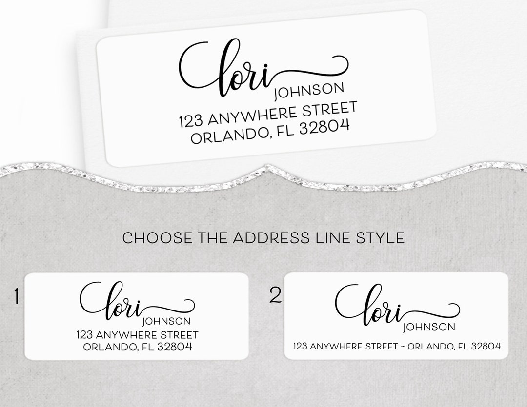Sophisticated Return Address Label, Calligraphy Address Label, Elegant ...