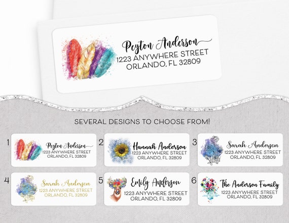 Boho Return Address Labels Boho Mailing Address Label Boho | Etsy