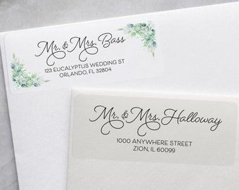 Couples Address Labels, Return Address Labels, Modern Address Stickers ...