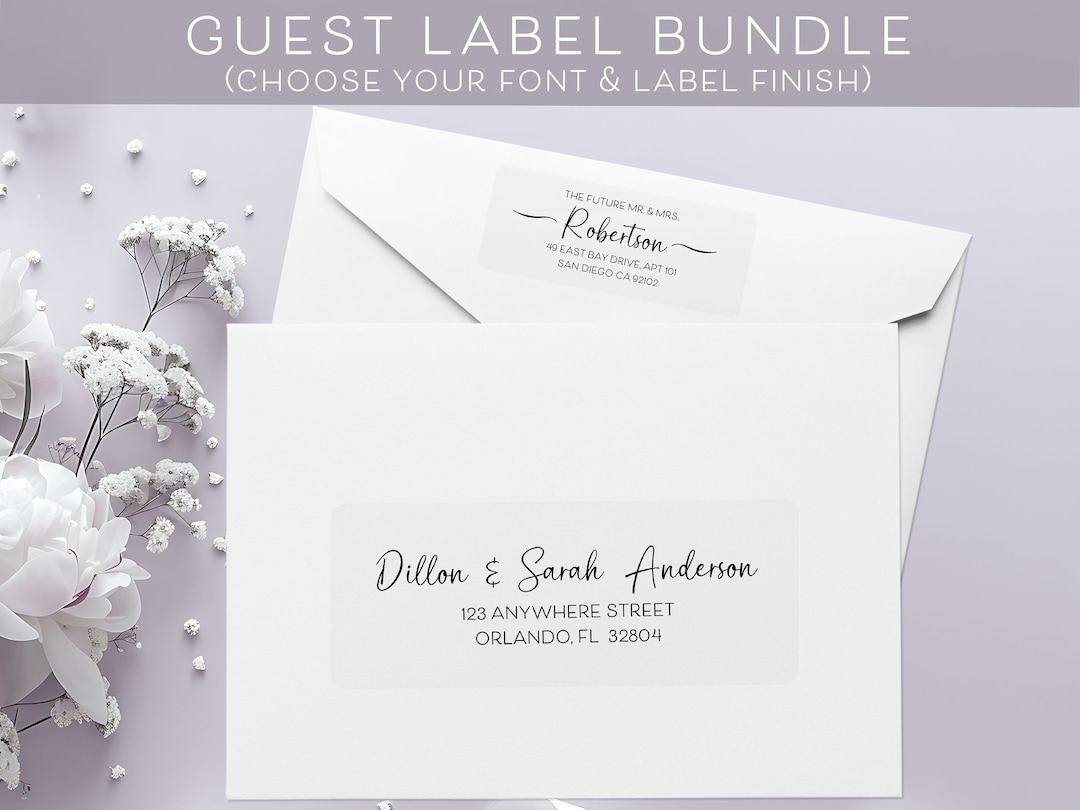 Guest Address Labels and Matching Return Address Labels for Save the ...