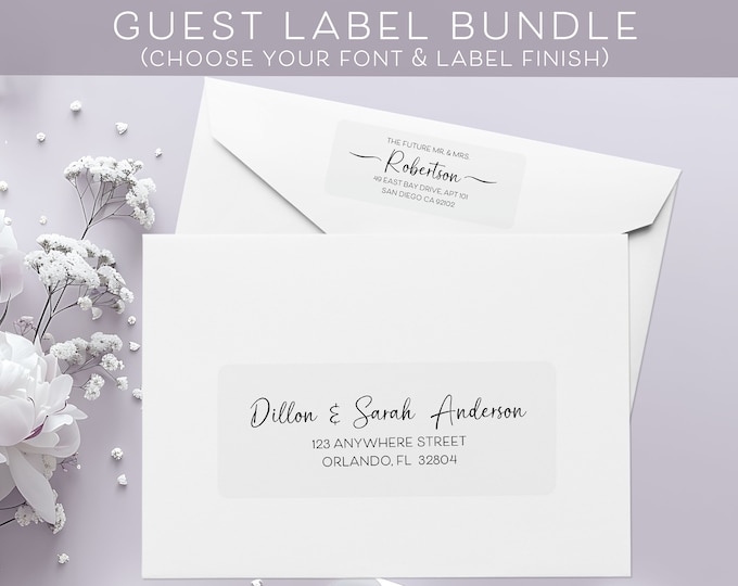 Printed Wraparound Label for Wedding Invitation Guest, Kindly Deliver ...
