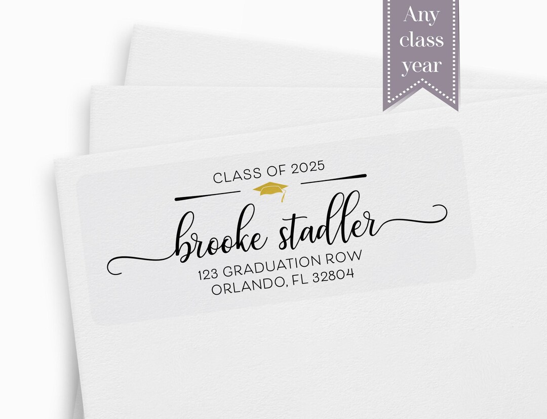 Class of 2025 Address Label, Graduation Announcement, Commencement ...
