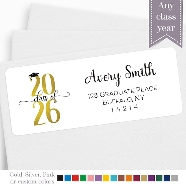 Graduation Return Address Labels - Etsy