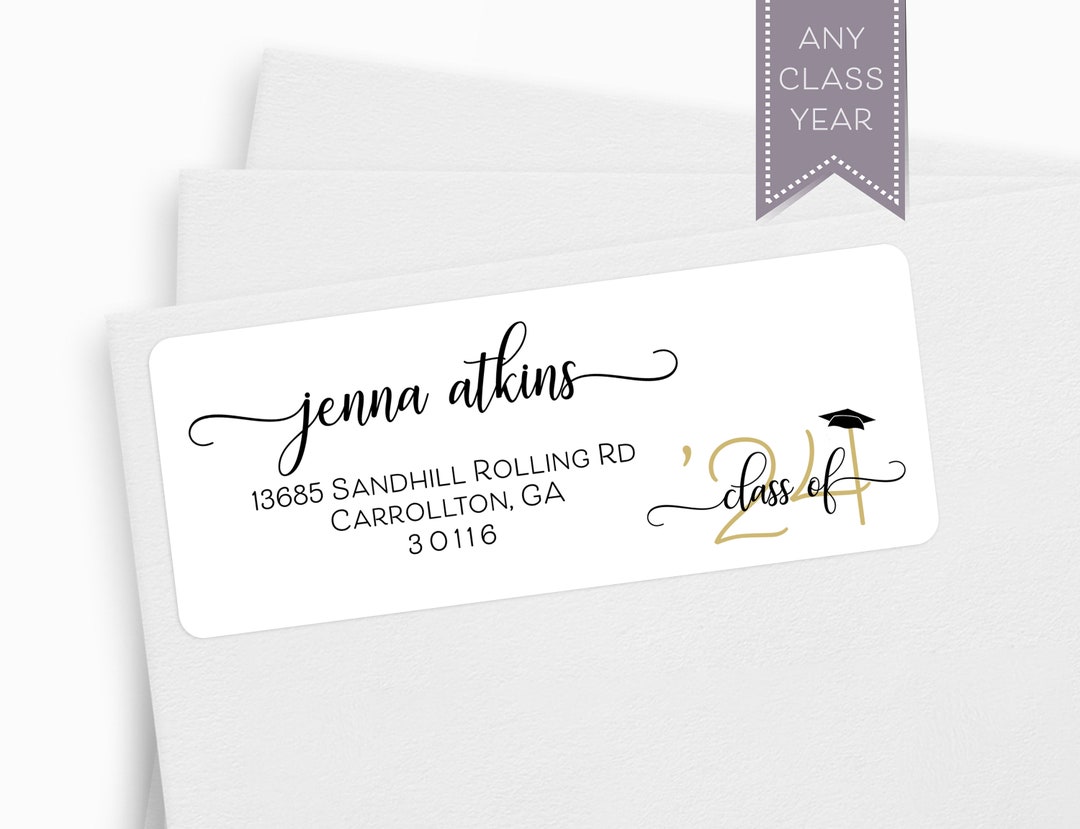 Graduation Address Label, Graduate Announcement Return Address Label ...