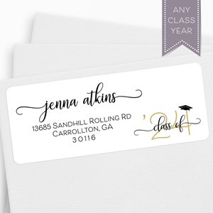 Graduation Address Label, Graduate Announcement Return Address Label ...