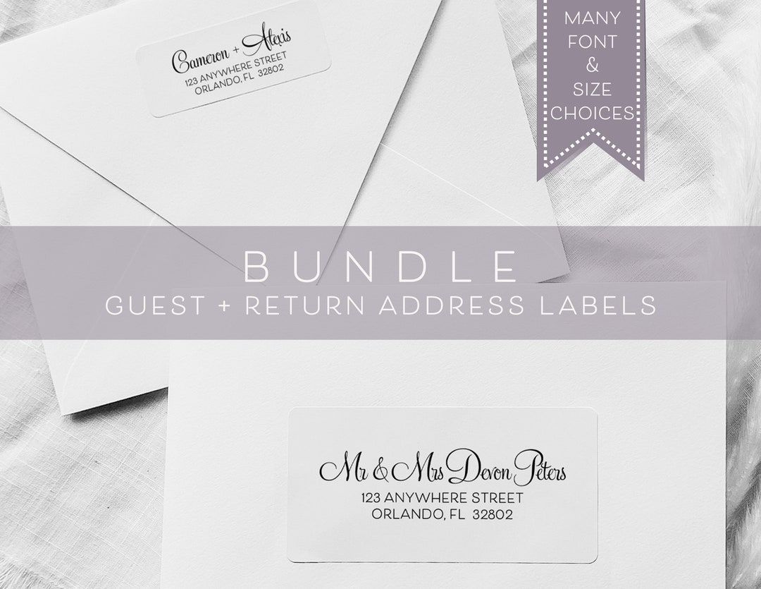 Wedding Address Label Bundle, Guest and Return Address Label Bundle ...