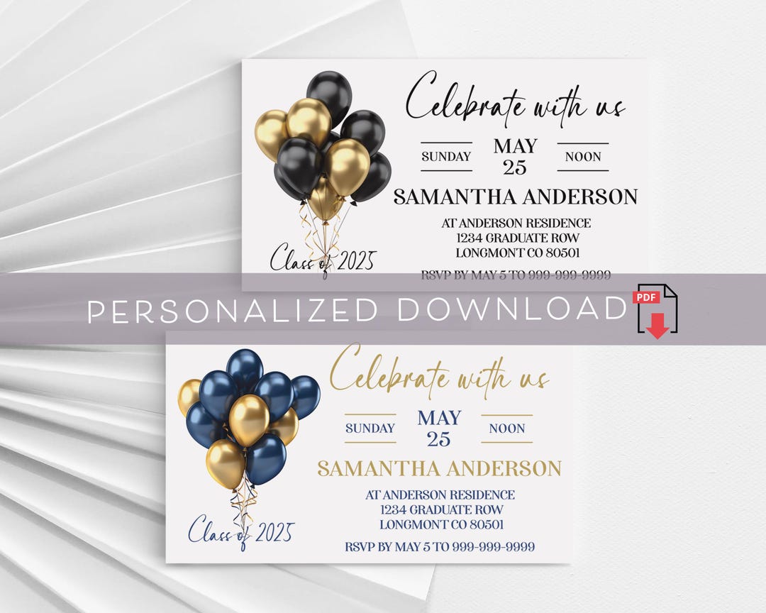 Graduation Party Insert Card Download, Grad Announcement Enclosure Card ...