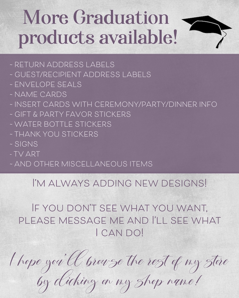 Graduation Address Label Download, Class of 2026 DIY Graduate Mailing ...