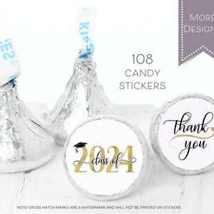 Graduation Thank You Sticker, Graduation Party Favor Sticker, Class of ...