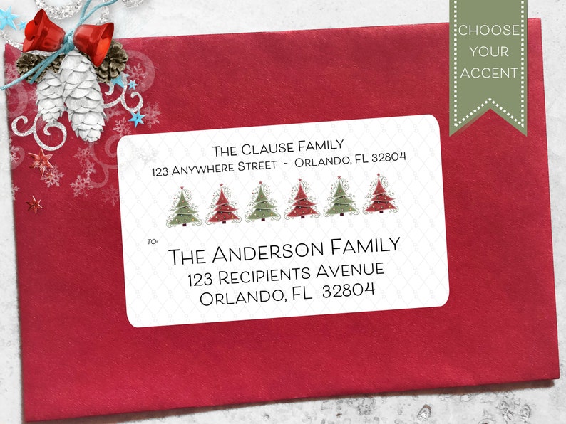 Christmas Address Label, Guest Address Label, Christmas Card Label ...