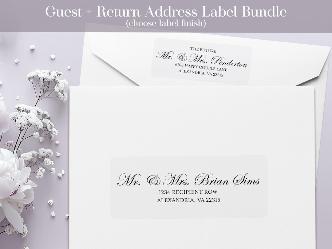 Guest Address and Return Address Label Bundle, Address Sticker Set ...
