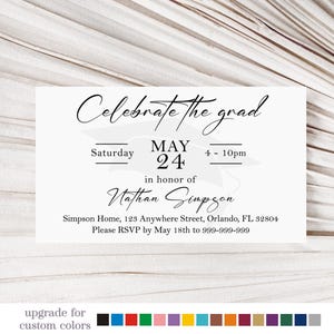 Graduation Party Insert Card, Celebrate the Grad Enclosure Card, Party ...
