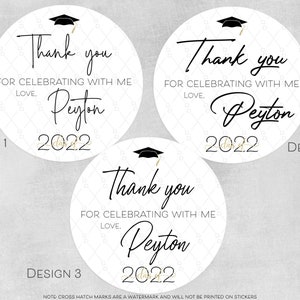 Graduation Thank You Sticker Graduation Party Favor Sticker - Etsy
