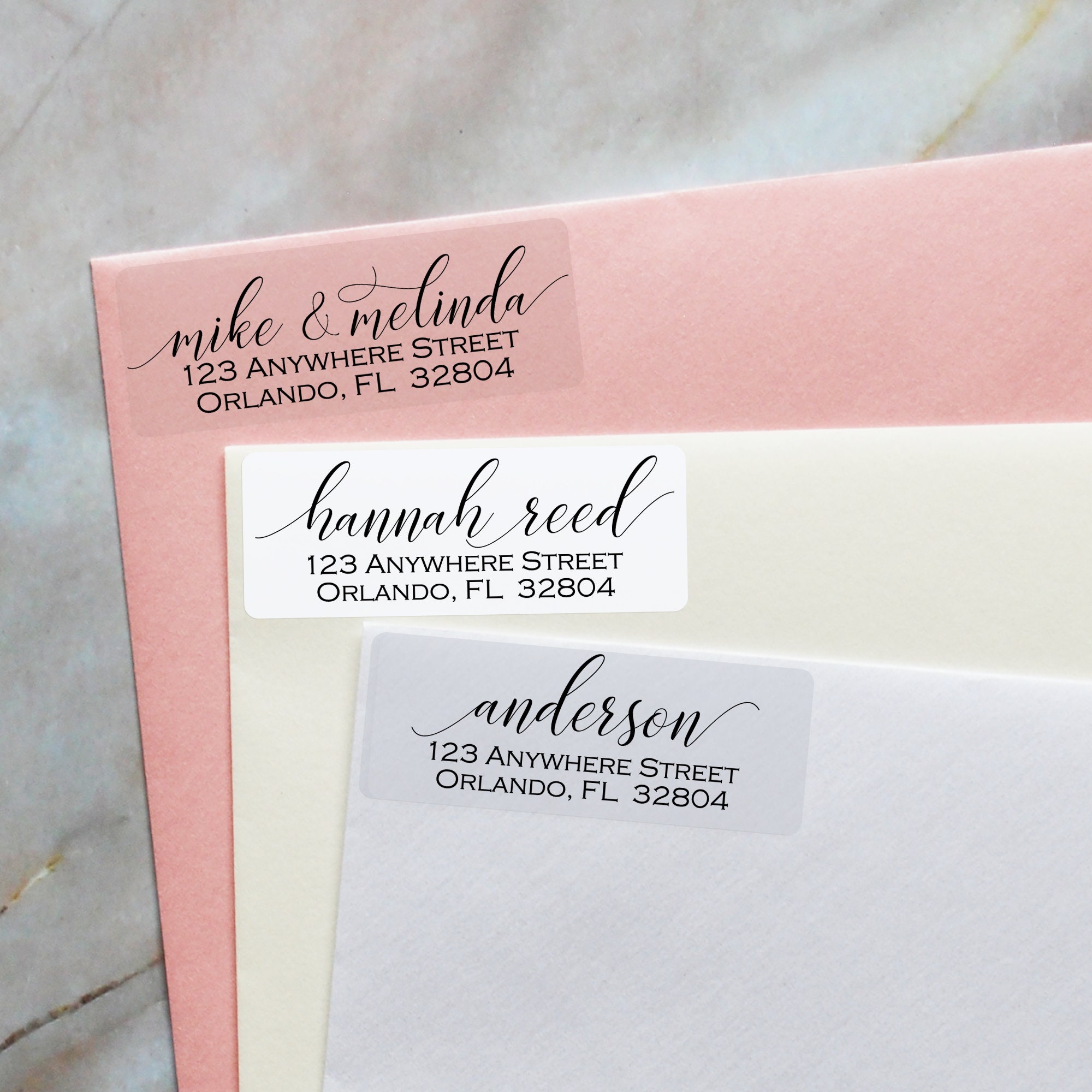 Script Address Label Modern Script Return Address Label | Etsy