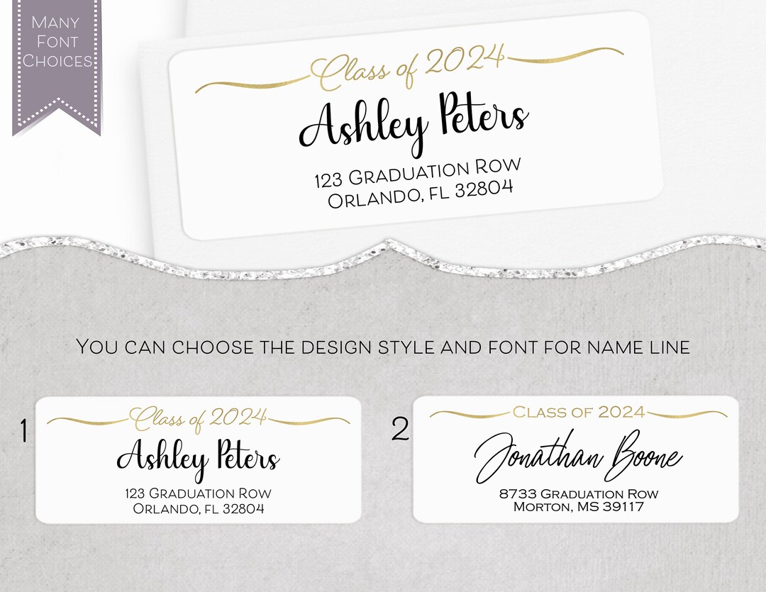 Class of 2025 Address Label, Graduation Invitation Address Label ...