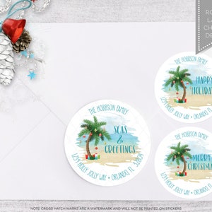 Beach Address Label, Tropical Return Address Label, Personalized ...