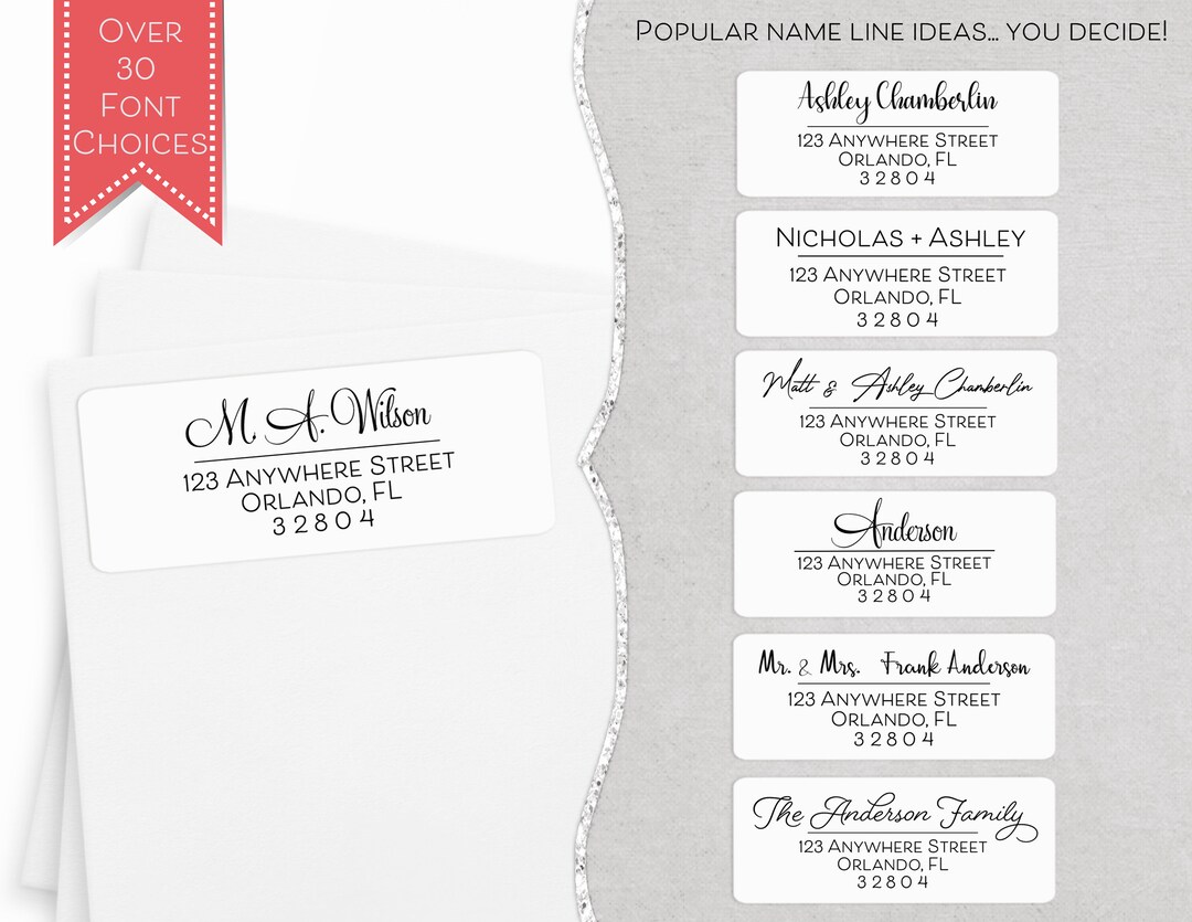 Return Address Labels, Modern Minimalist Personalized Return Address ...