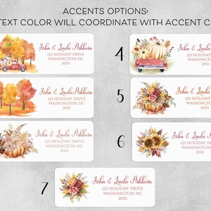 Fall Address Label, Autumn Address Label, Leaves Changing, Pumpkin ...