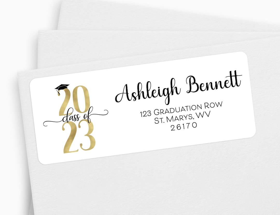 Graduation Address Label Graduate Announcement Return Address - Etsy