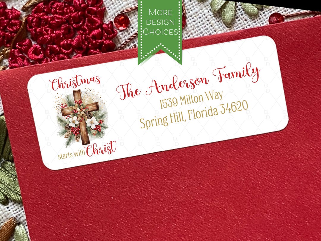 Christmas Address Label, Christmas Starts With Christ Address Sticker ...