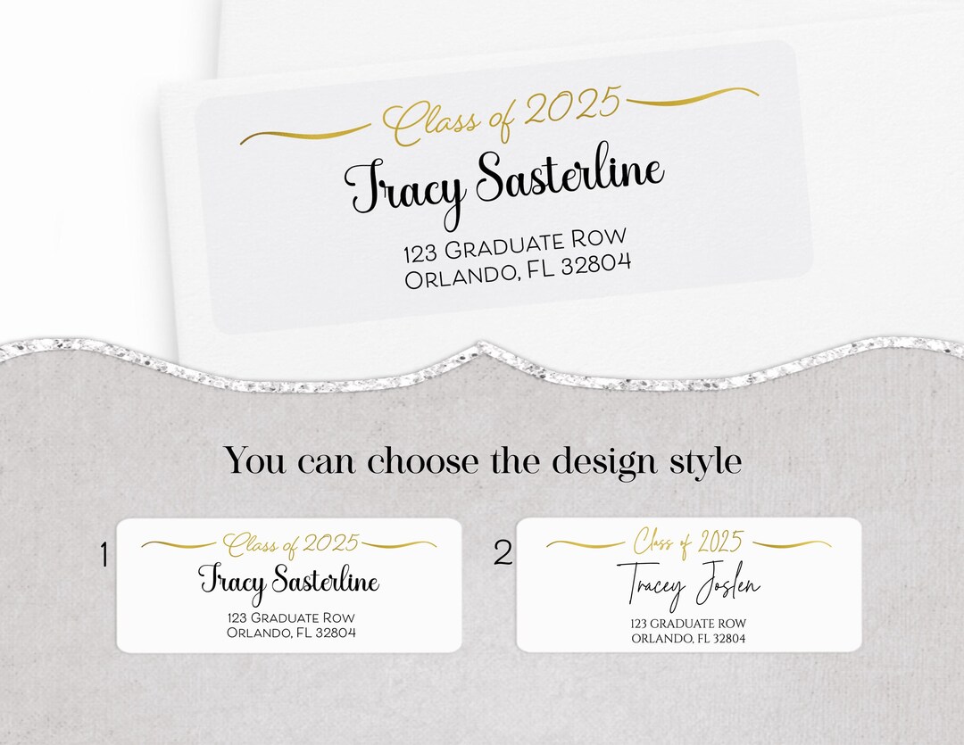 Class of 2025 Address Label, Graduation Invitation Address Label ...